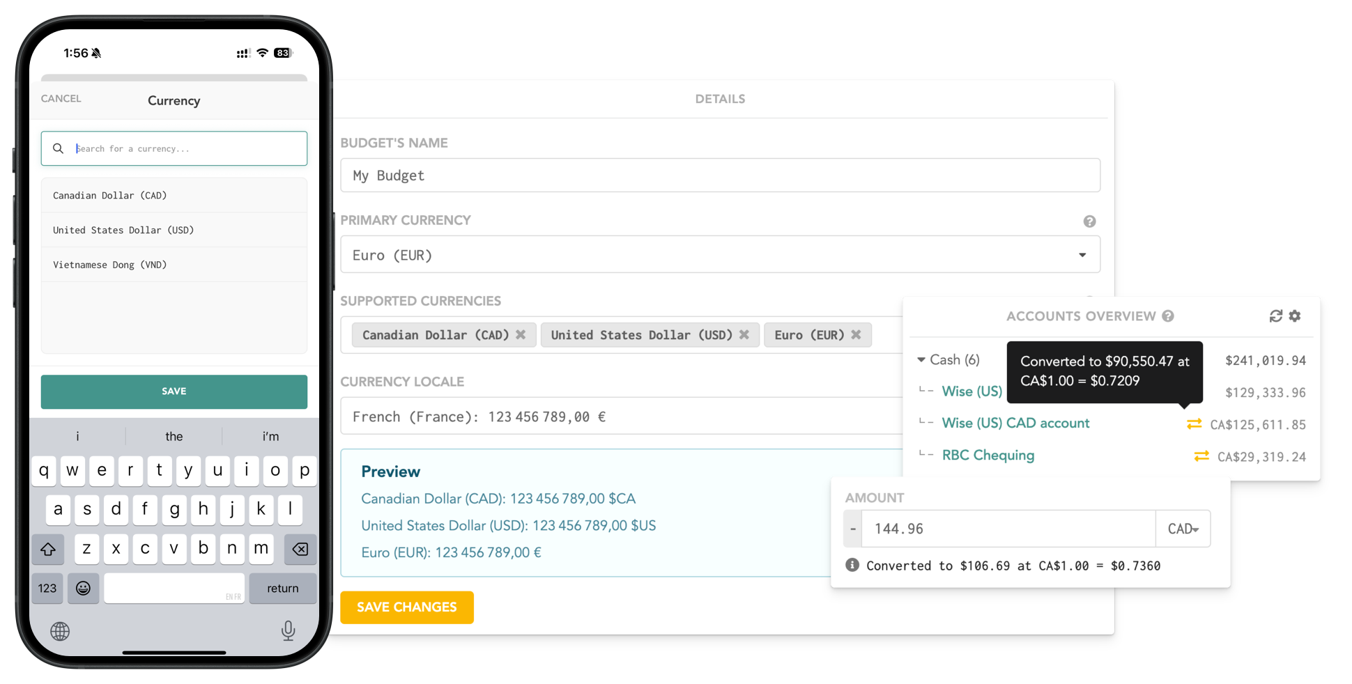 Multi Currency Budgeting App | Lunch Money